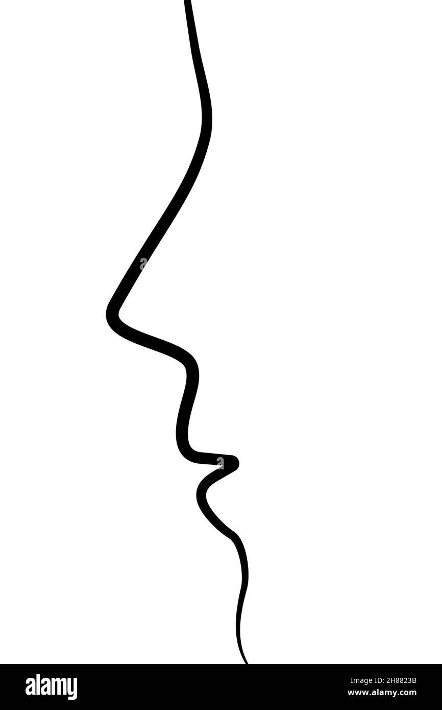 Human profile poster. Outline of female face abstract background ...