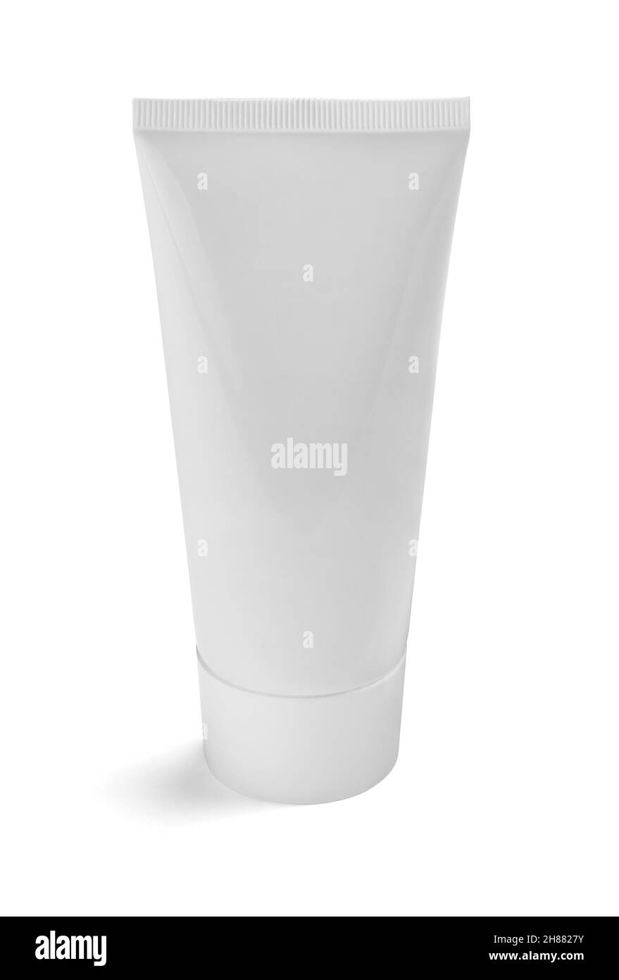 close up of a white beauty cream or a toothpaste tube on white ...