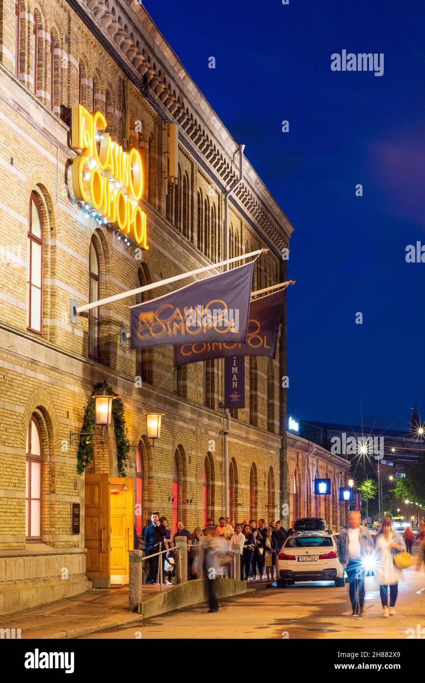 Queue of people at entrance in vastra gotalands lan hi-res stock ...