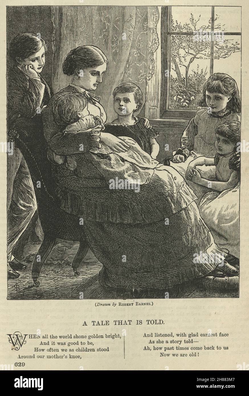 Victorian mother and her children, A tale that is told, 1870s 19th ...