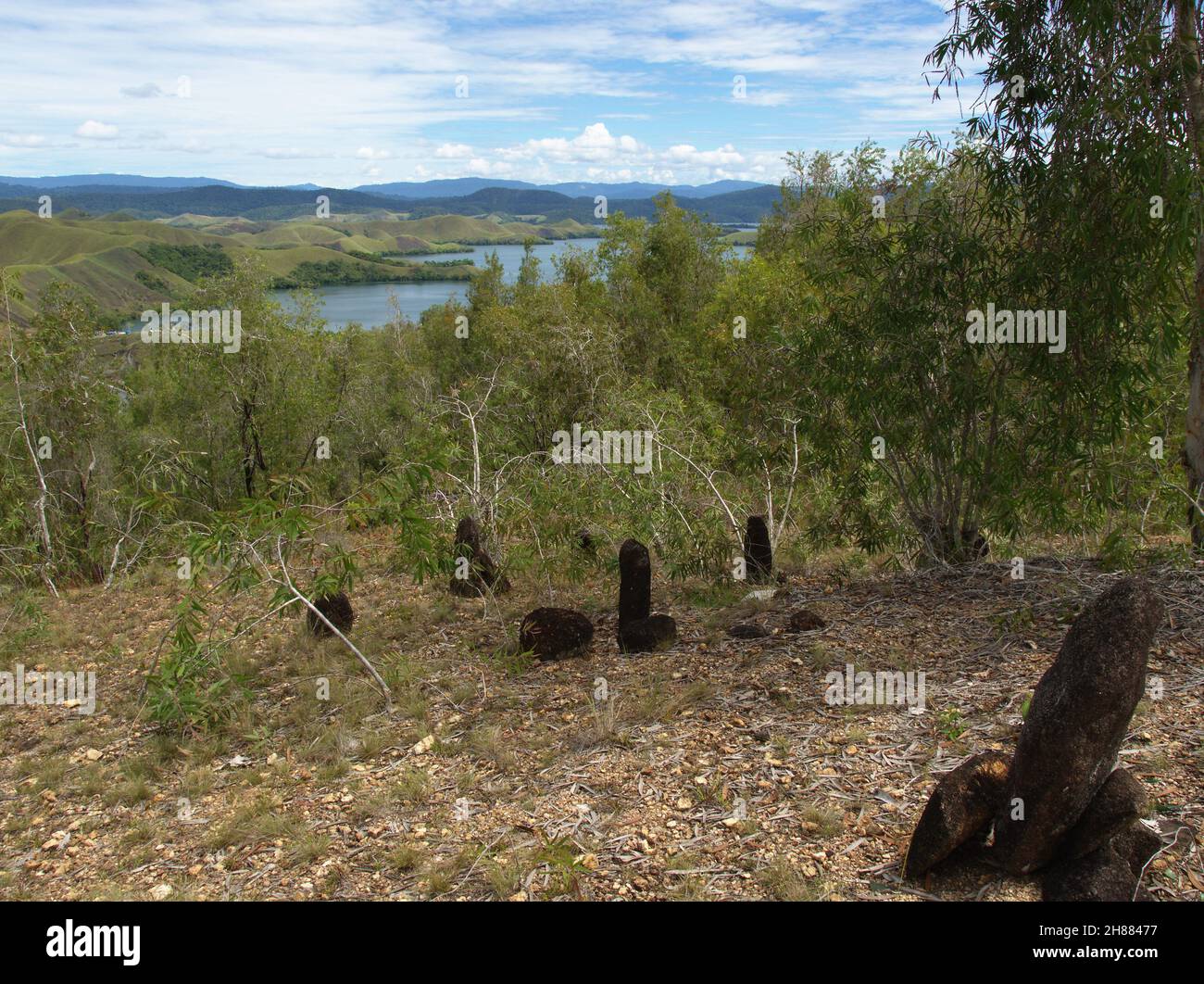 Situs Megalitik Bukit Tutari, Jayapura, Papua, Indonesia Stock Photo ...