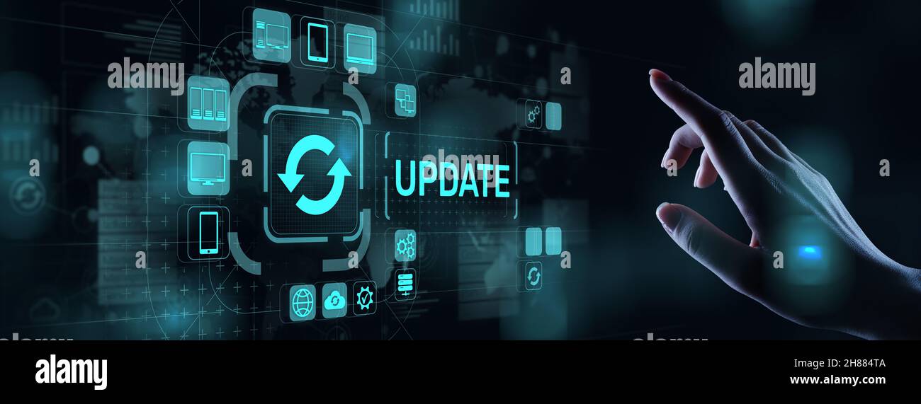 Update System Upgrade Software version technology concept on virtual ...