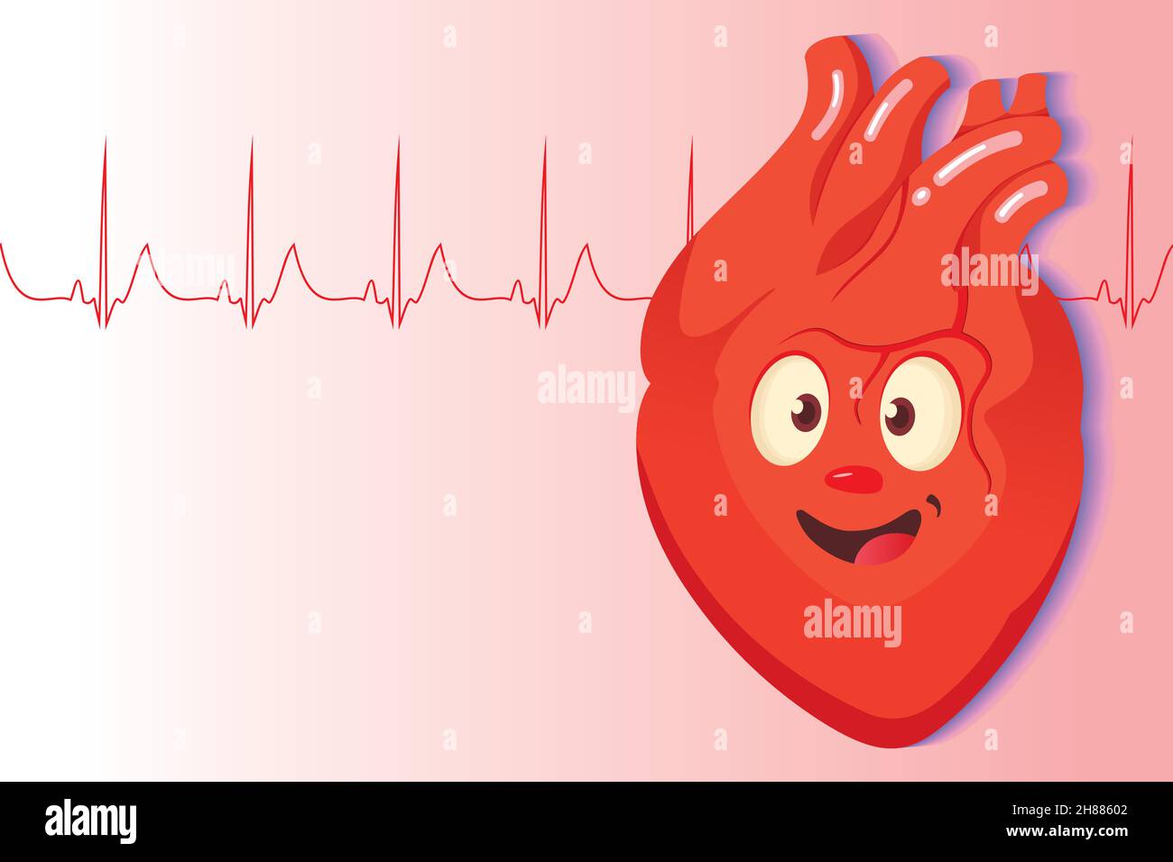 Heart cartoon character, Cute happy healthy smiling heart organ. Heart ...