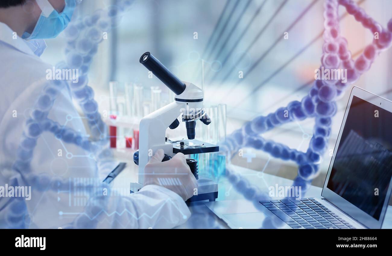 Genetic engineer microscope hi-res stock photography and images - Alamy