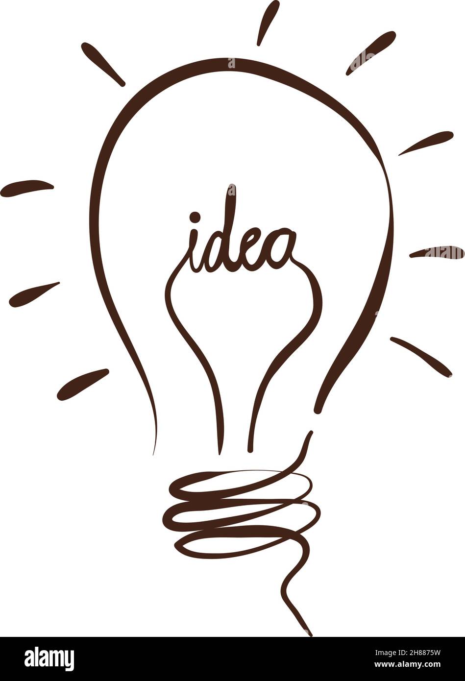 bulb and idea word icon Stock Vector Image & Art - Alamy