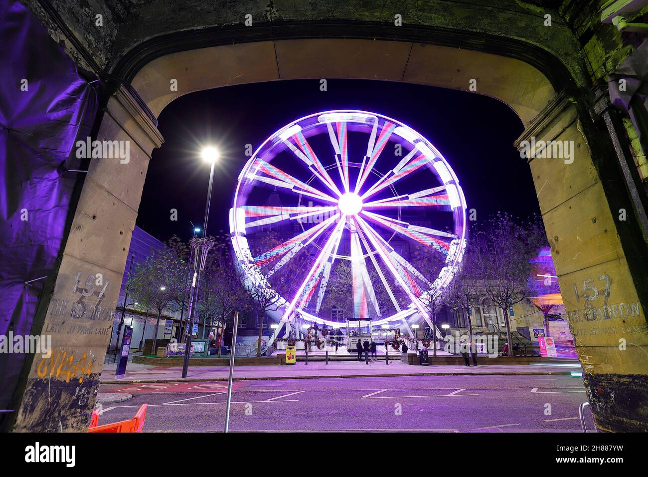 Wheel of Light in Leeds City Centre Stock Photo - Alamy