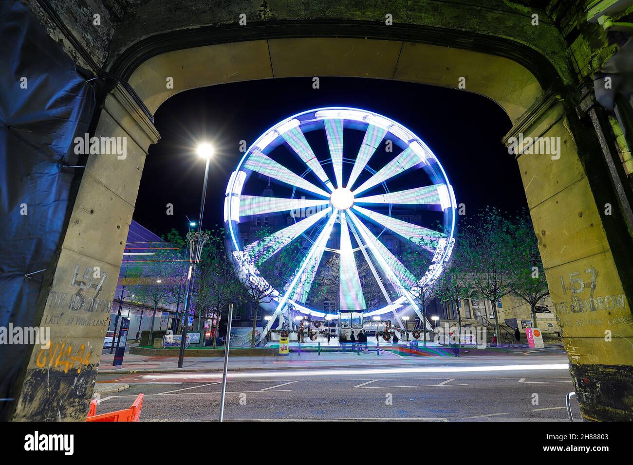 Wheel of Light in Leeds City Centre Stock Photo - Alamy