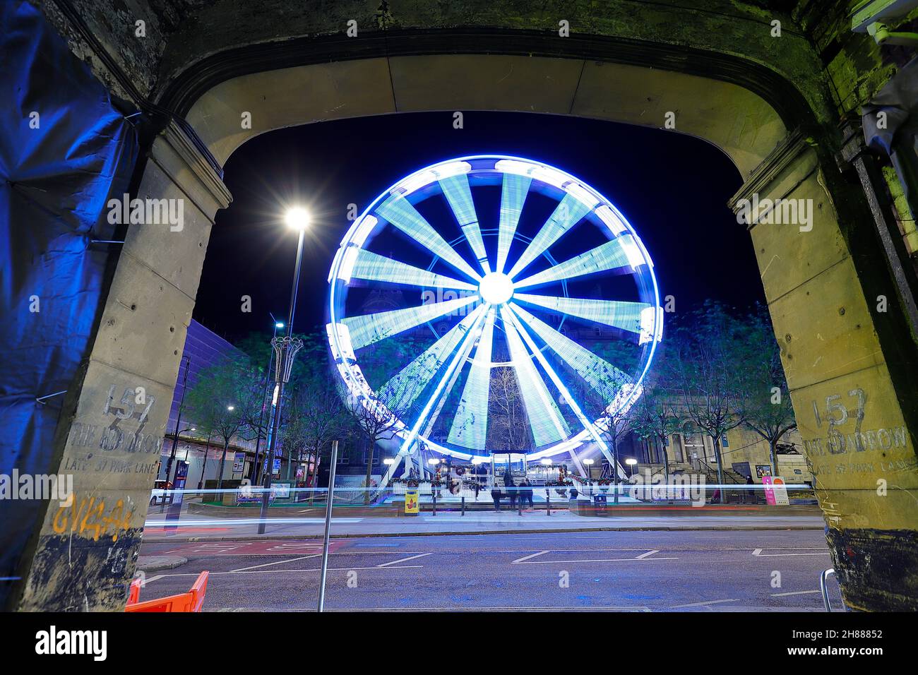 Wheel of Light in Leeds City Centre Stock Photo - Alamy