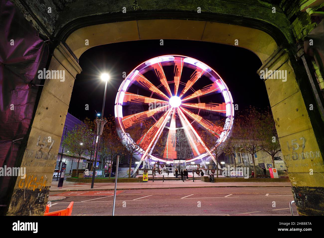 Wheel of Light in Leeds City Centre Stock Photo - Alamy