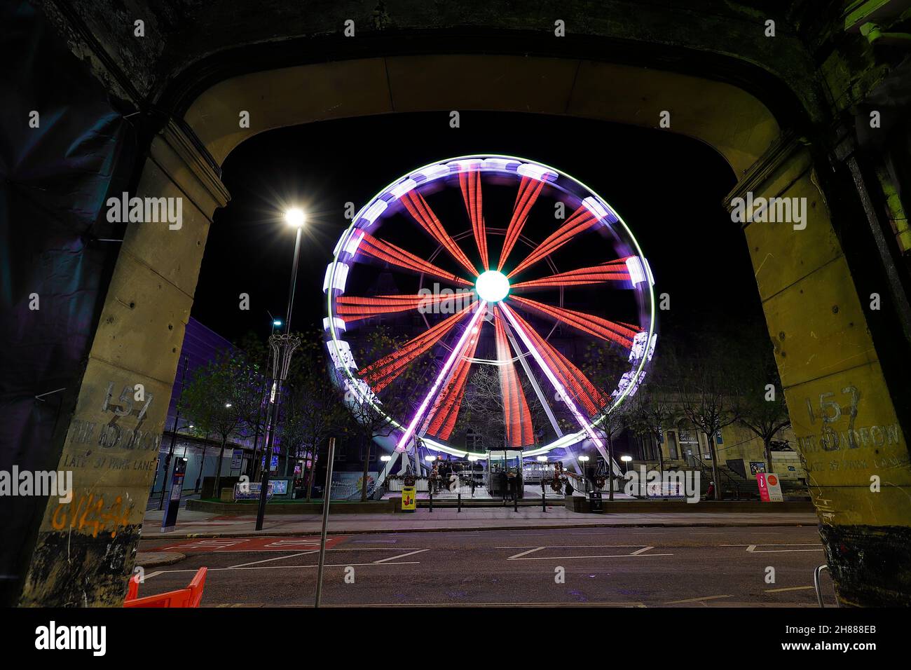 Wheel of Light in Leeds City Centre Stock Photo - Alamy