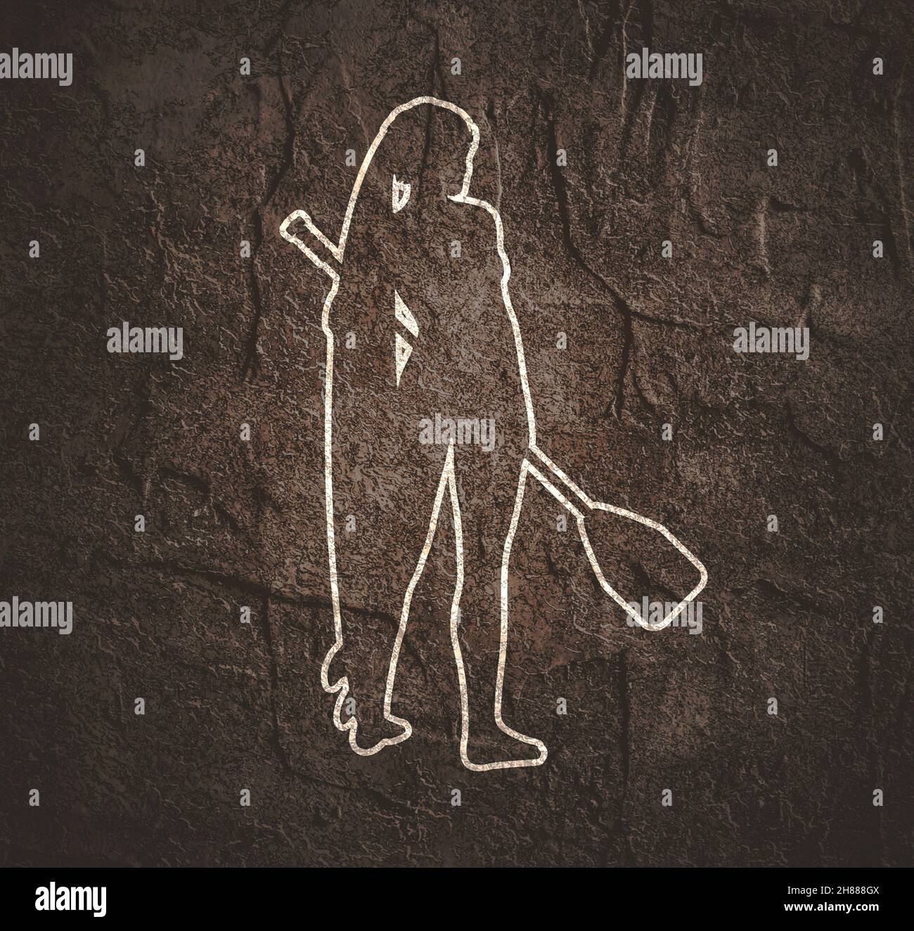 Woman posing with surfboard and paddle. Vintage surfing outline emblem ...