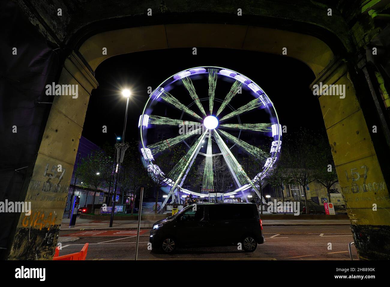 Wheel of Light in Leeds City Centre Stock Photo - Alamy