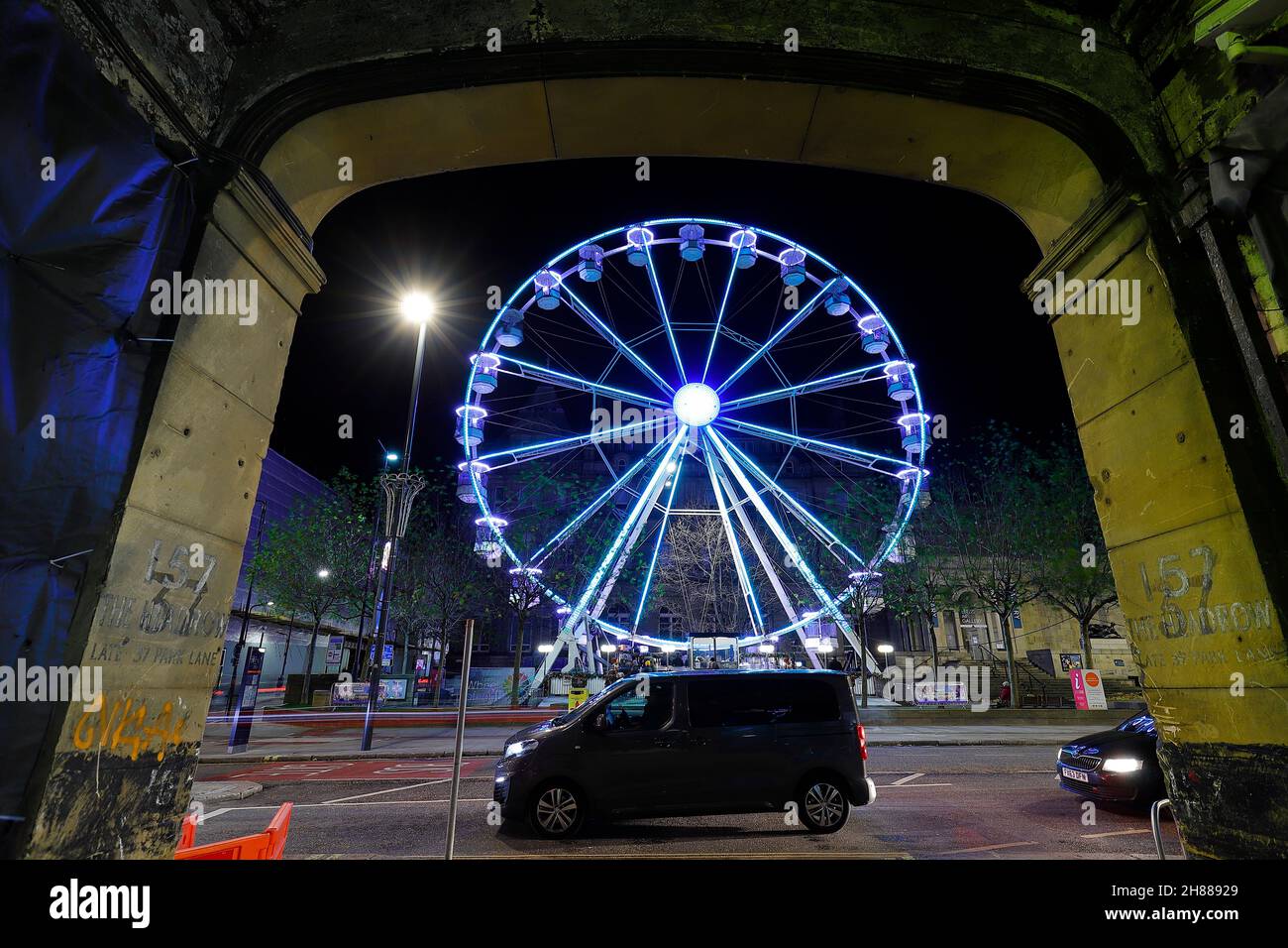 Wheel of Light in Leeds City Centre Stock Photo - Alamy