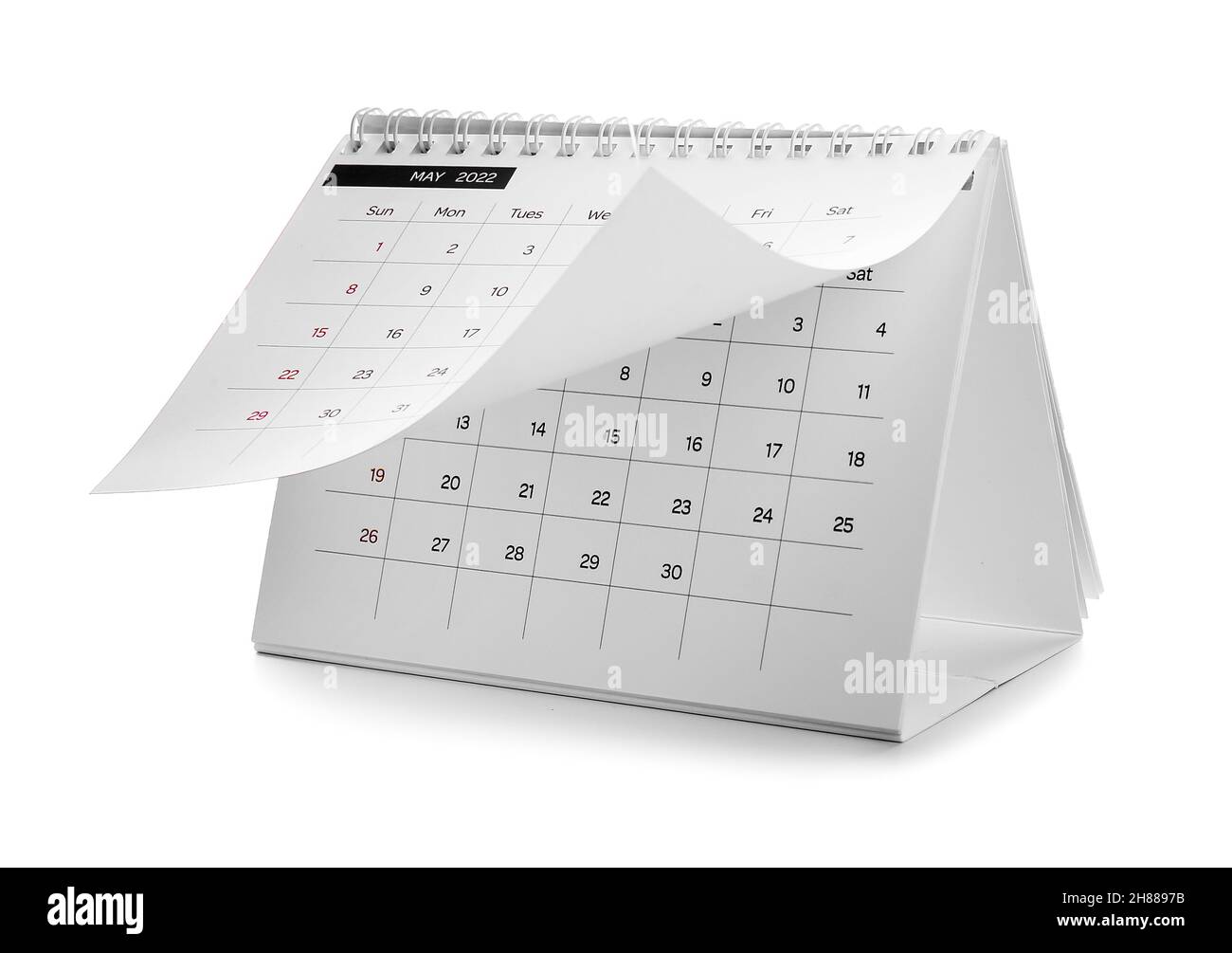 Paper calendar for 2022 year on white background Stock Photo - Alamy