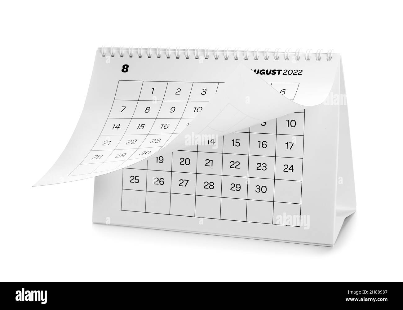 Paper calendar for 2022 year on white background Stock Photo - Alamy