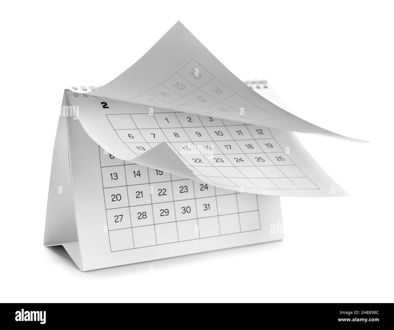 Paper calendar for 2022 year on white background Stock Photo - Alamy