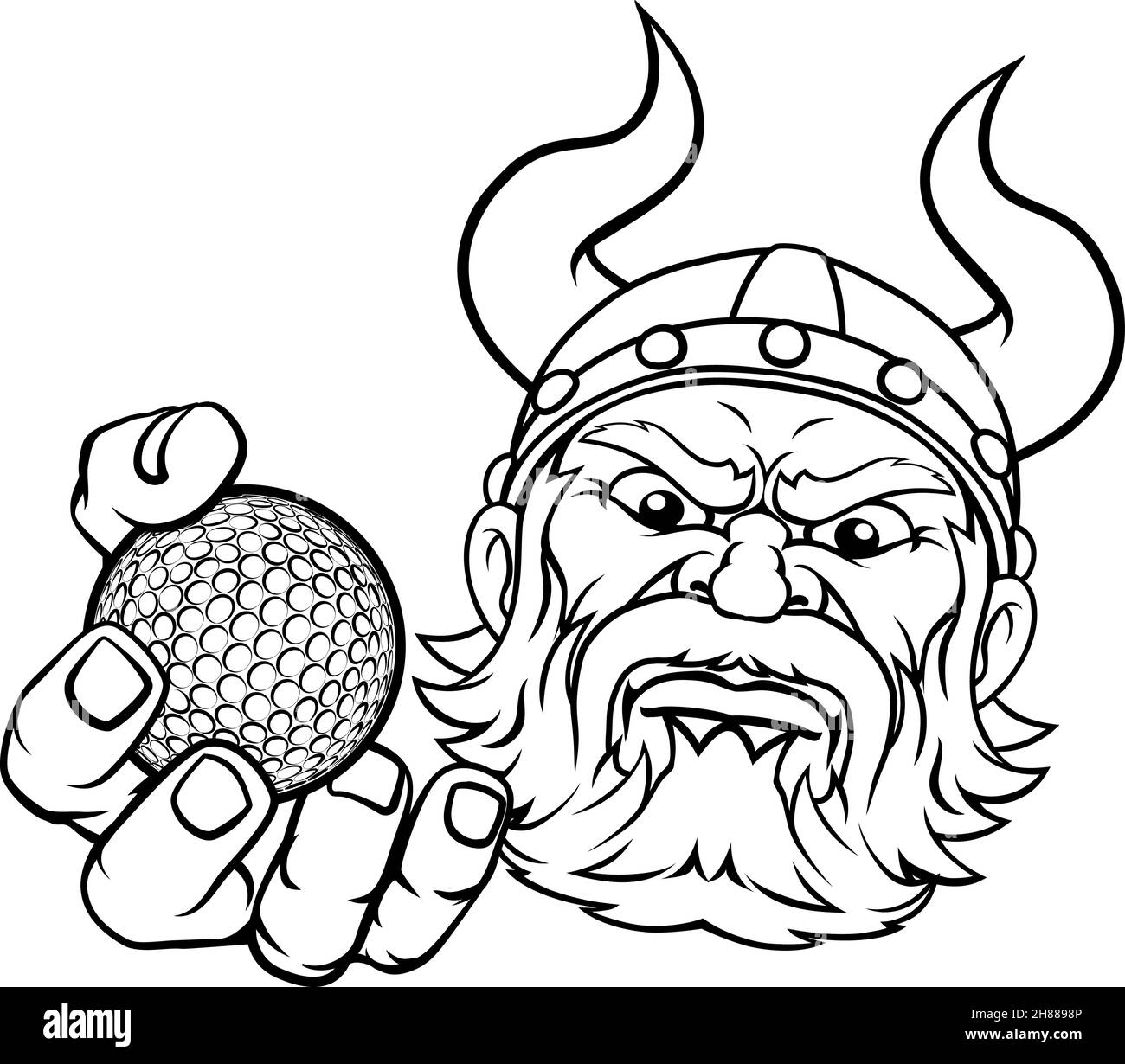 Viking Golf Ball Sports Mascot Cartoon Stock Vector Image & Art - Alamy