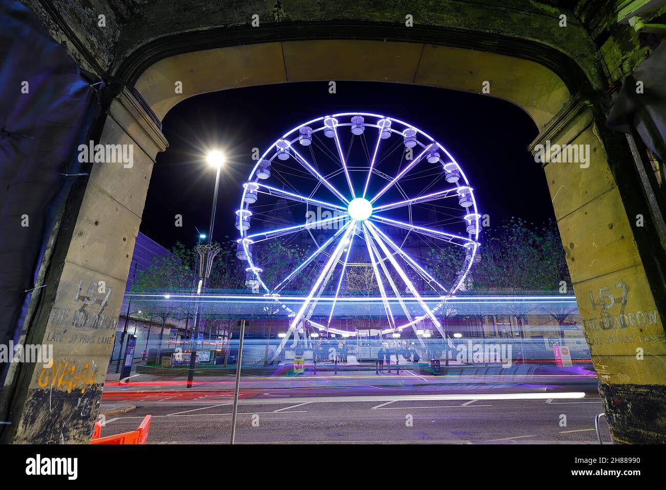 Wheel of Light in Leeds City Centre Stock Photo - Alamy