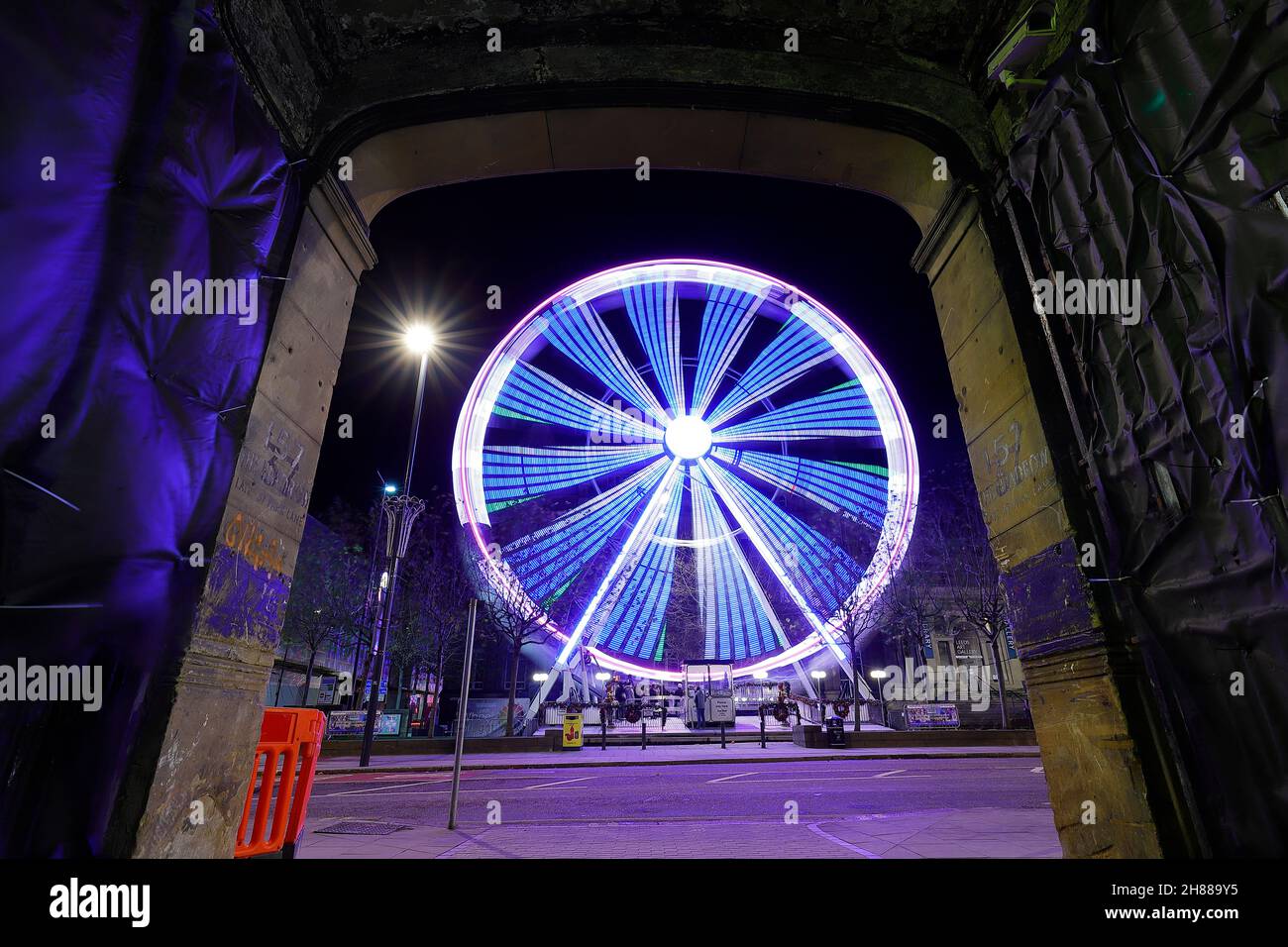 Wheel of Light in Leeds City Centre Stock Photo - Alamy