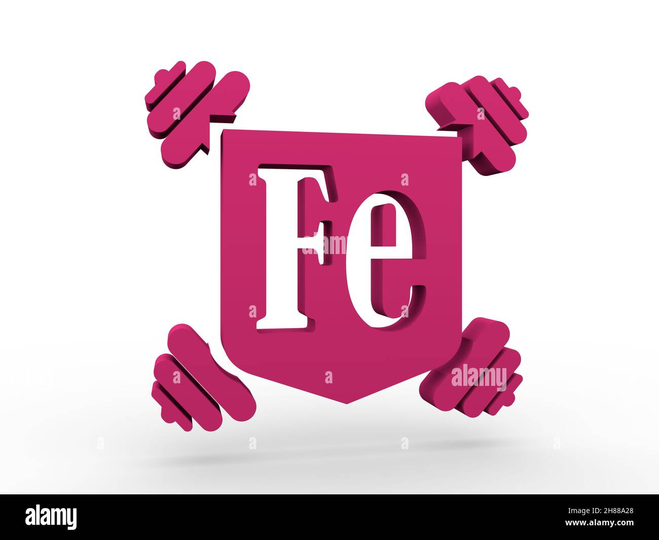 Iron text and dumbbell icon. Image relative for gym and bodybuilding ...