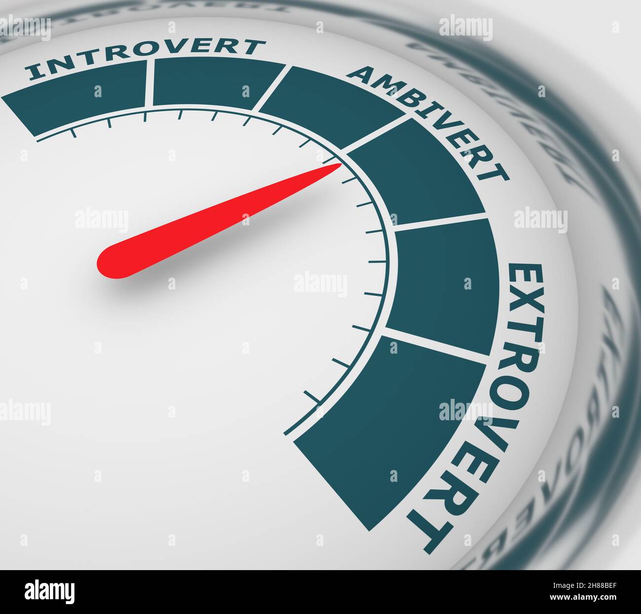 Extrovert, ambivert and introvert concept. Human psychology. Level ...