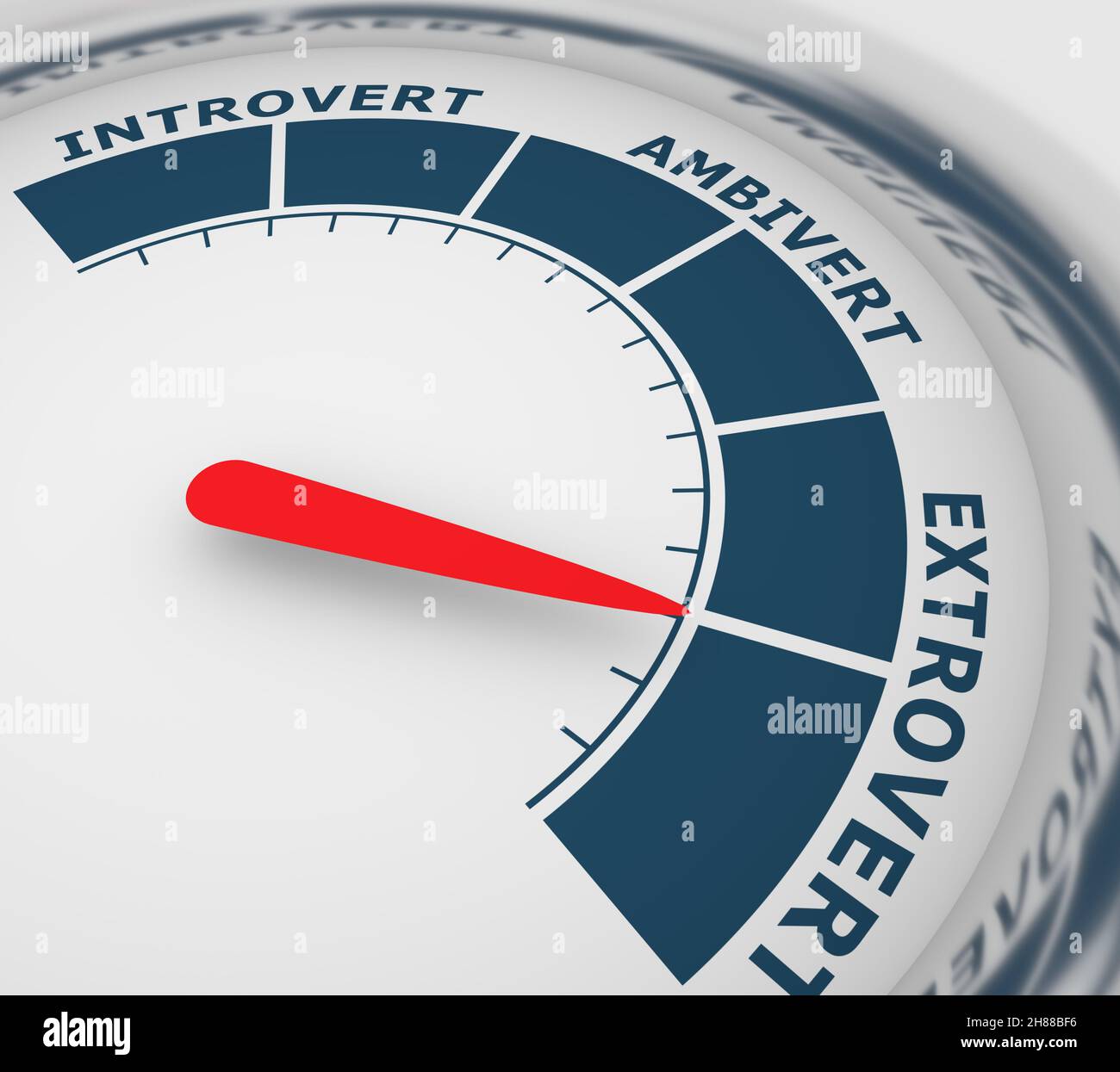 Extrovert, ambivert and introvert concept. Human psychology. Level ...