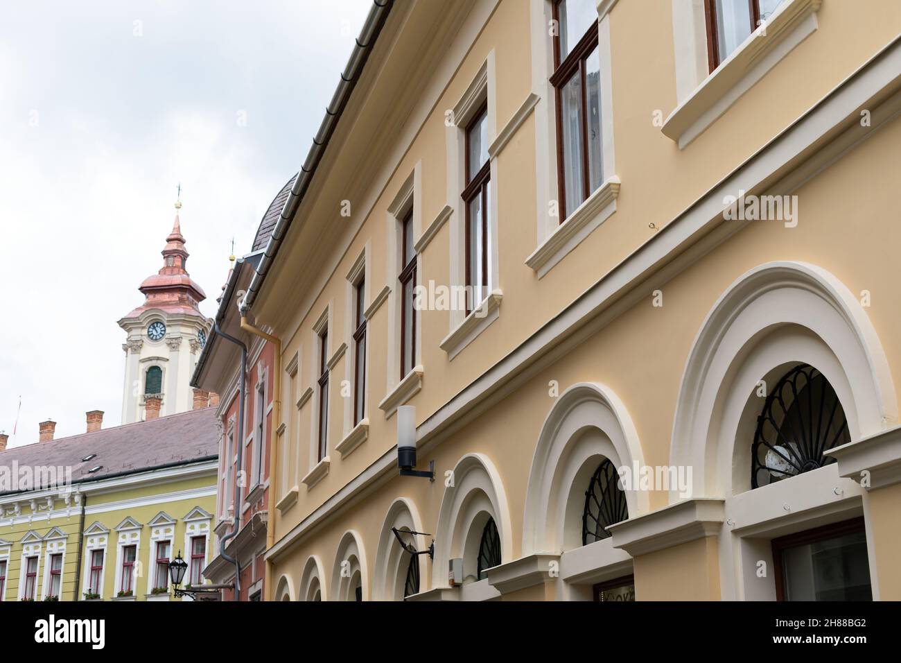 Picture of a building in a historical city of Tokaj, Hungary Stock ...