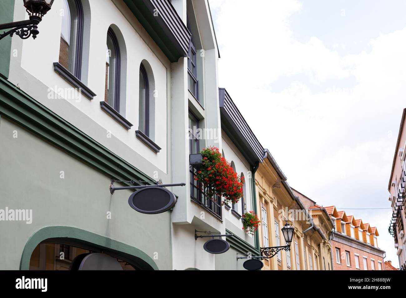 Picture of a building in a historical city of Tokaj, Hungary Stock ...