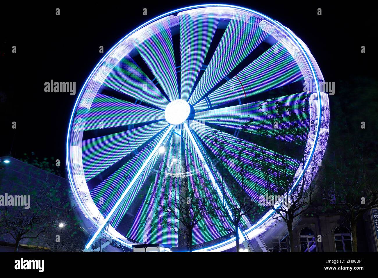 Wheel of Light in Leeds City Centre Stock Photo - Alamy