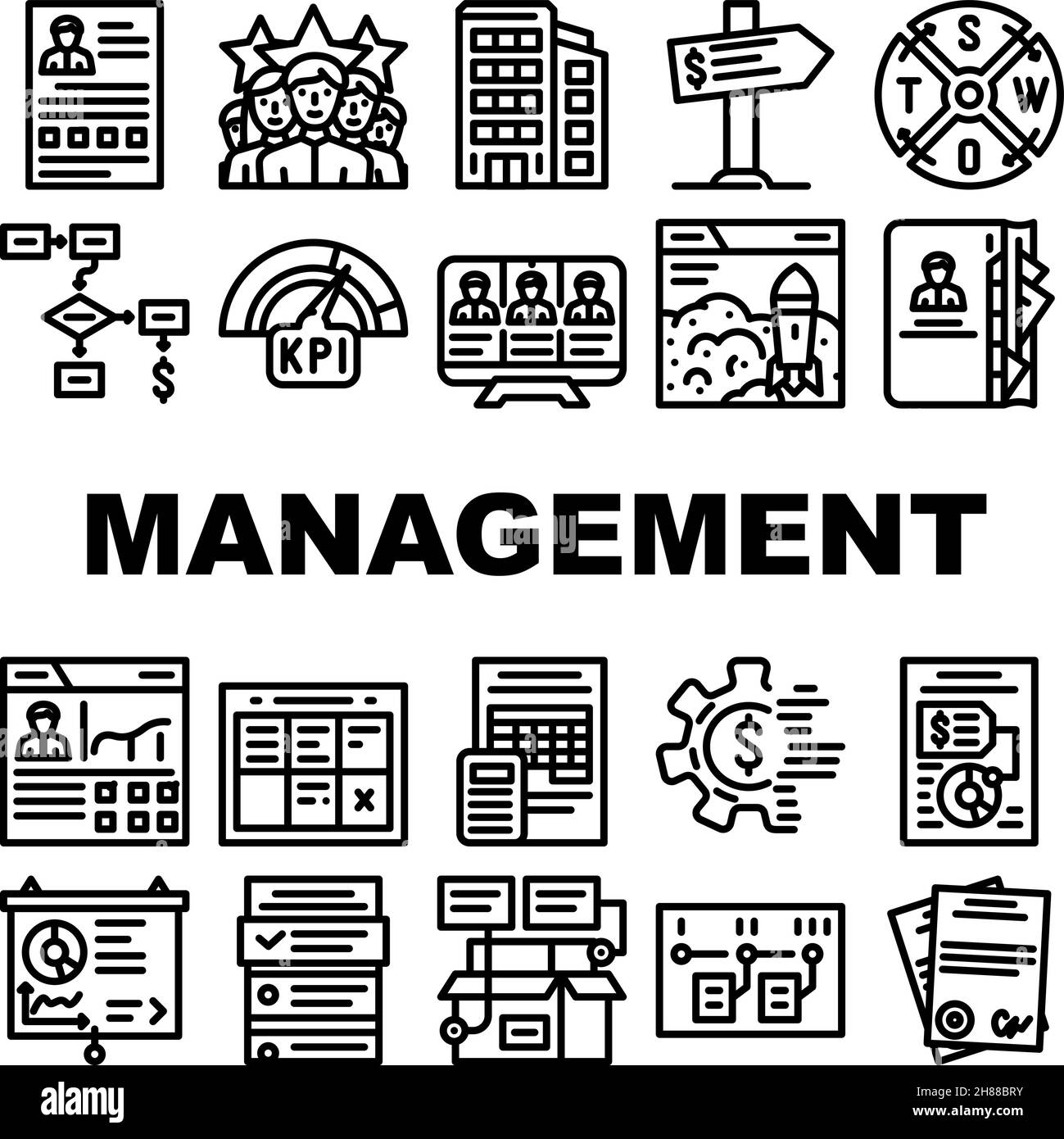 Business Management Business Icons Set Vector Stock Vector Image & Art ...