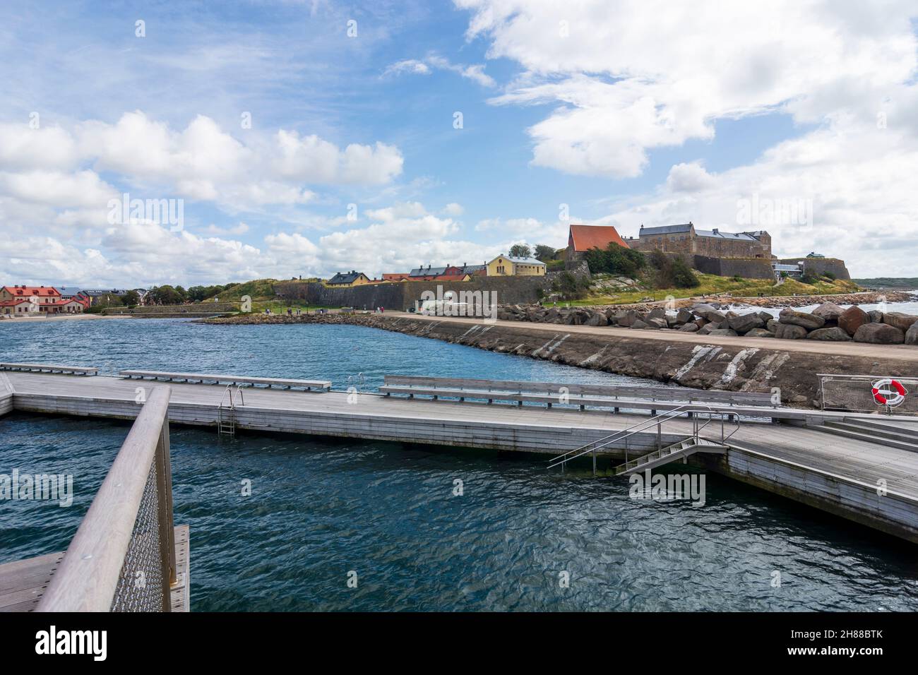 Varberg: Varberg Fortress, sea water pool, sea area Kattegat in ...