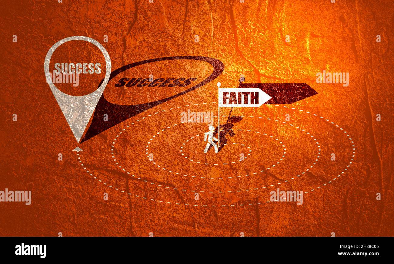 Christianity concept illustration. Pathway with faith to success Stock ...