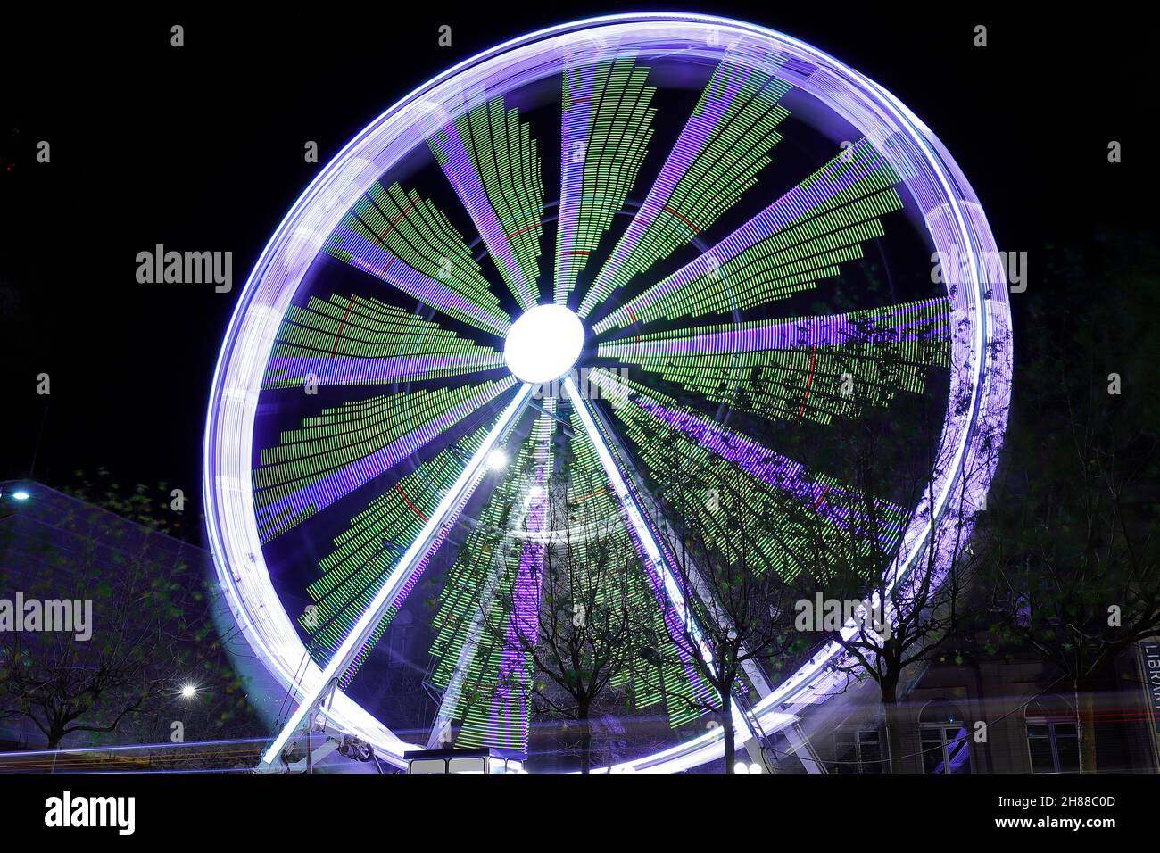 Wheel of Light in Leeds City Centre Stock Photo - Alamy