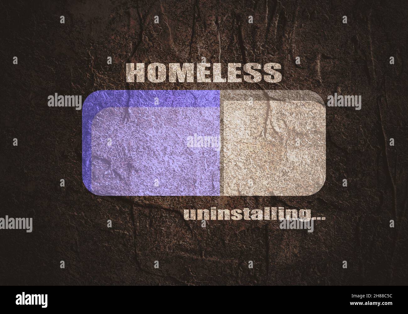 Homeless uninstalling concept. Unemployment and homeless issues ...
