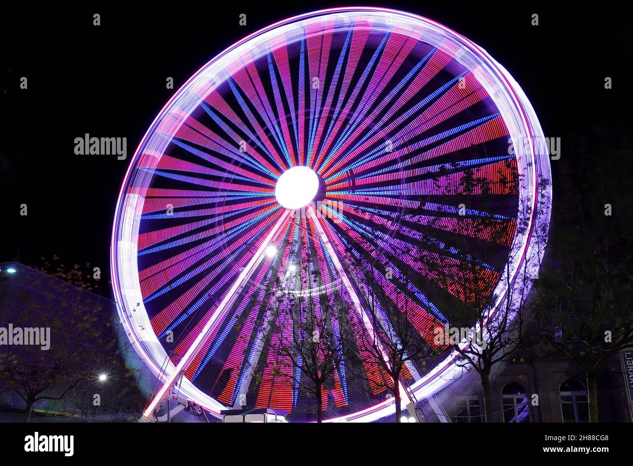 Wheel of Light in Leeds City Centre Stock Photo - Alamy