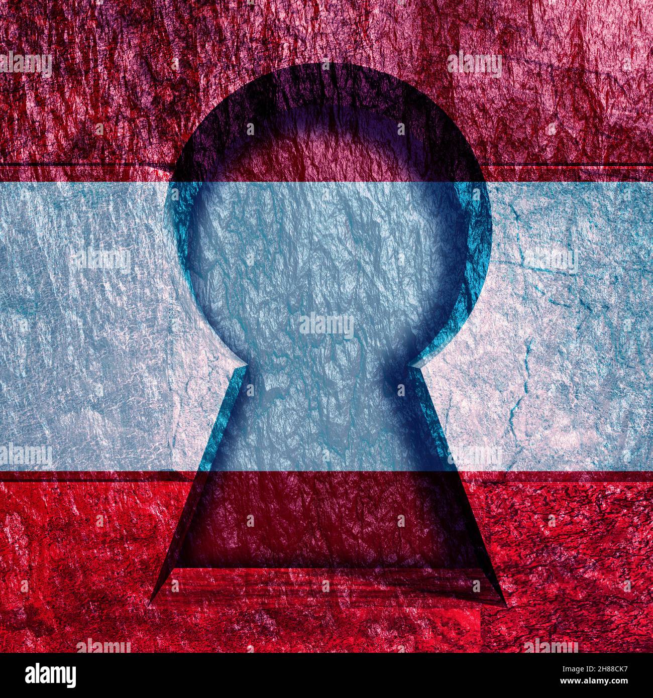 Key hole in the concrete blocks wall. 3D rendering Stock Photo - Alamy