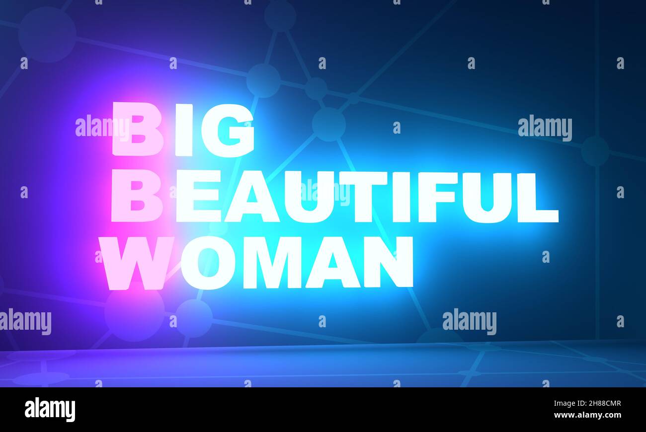 BBW - Big beautiful woman acronym. Beauty and social concept background ...