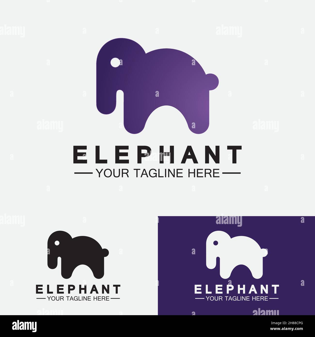 Elephant Logo Vector Illustrator Design Template Stock Vector Image ...