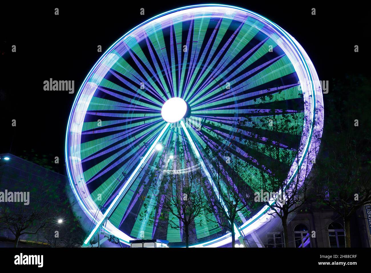 Wheel of Light in Leeds City Centre Stock Photo - Alamy