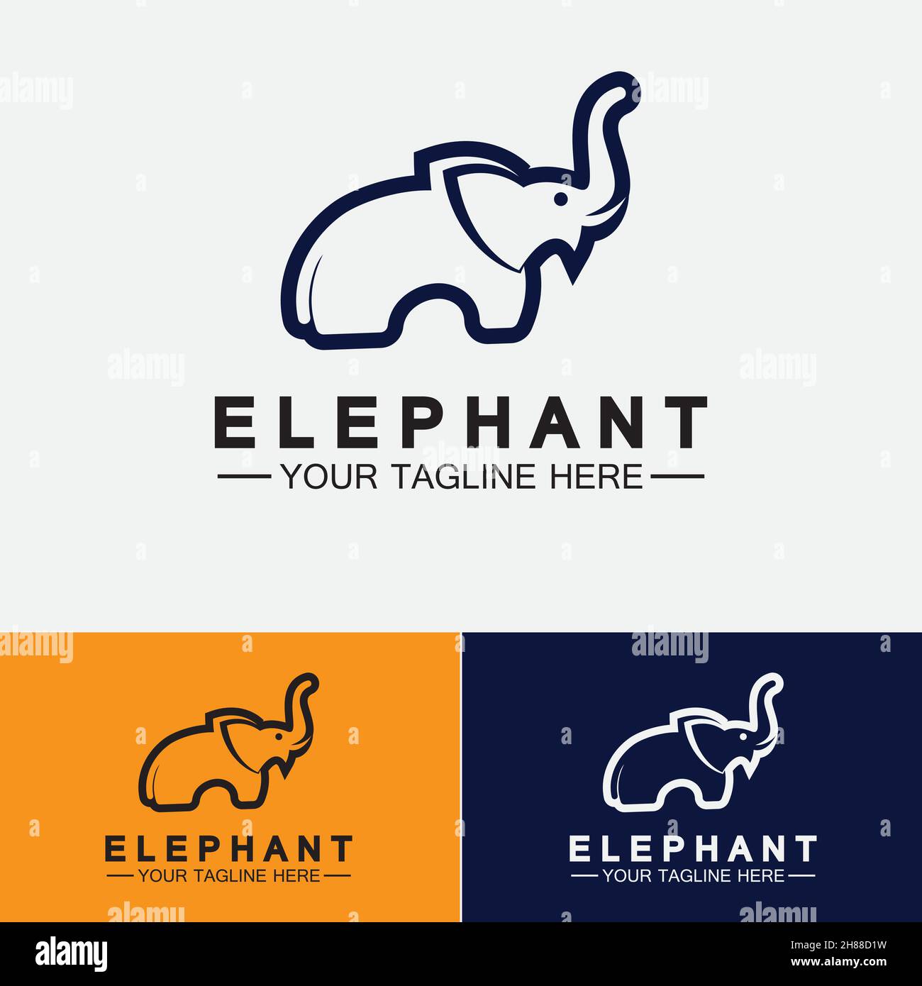 Elephant Logo Vector Illustrator Design Template Stock Vector Image ...