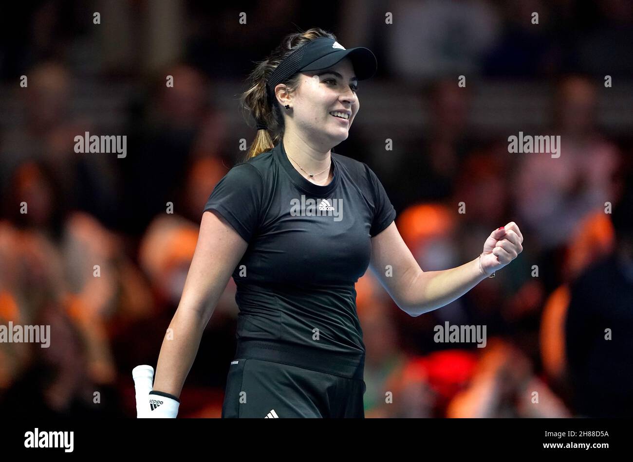 Romania's Elena-Gabriela Ruse in action against Great Britain's Emma ...