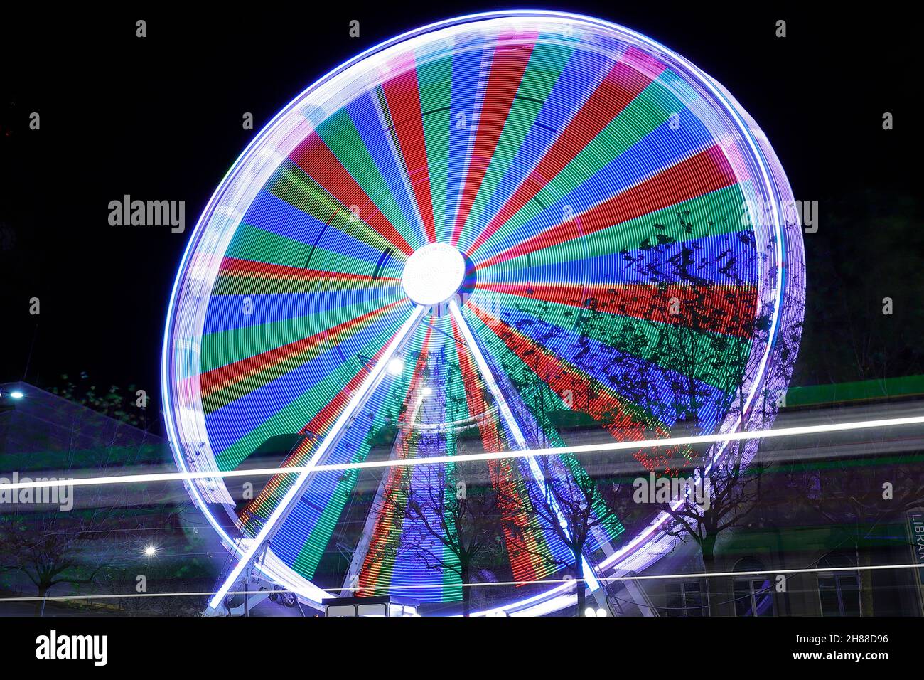 Wheel of Light in Leeds City Centre Stock Photo - Alamy