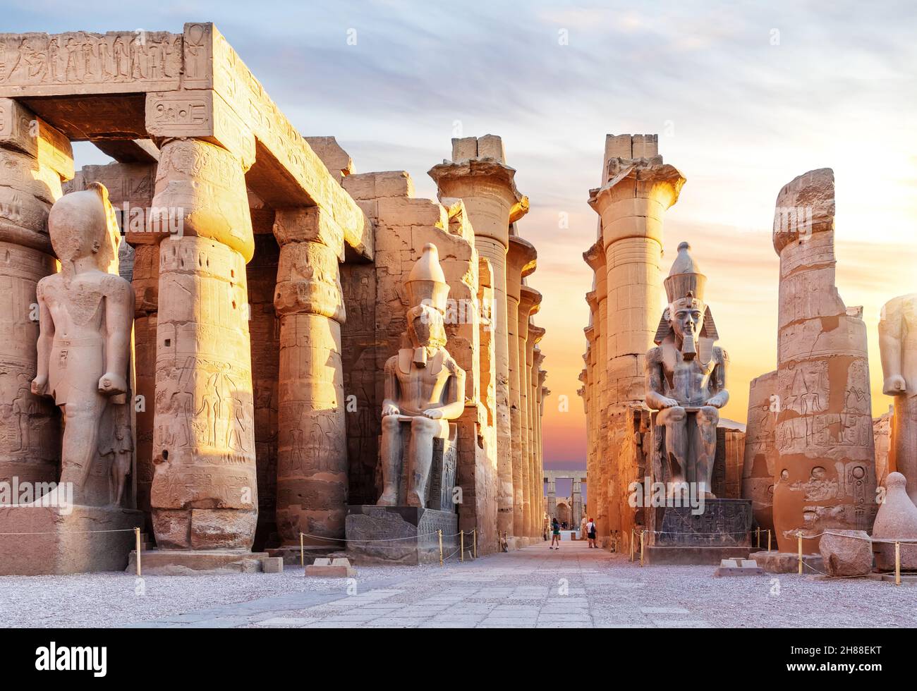 Luxor Temple, famous landmark of Egypt, first pylon view Stock Photo ...