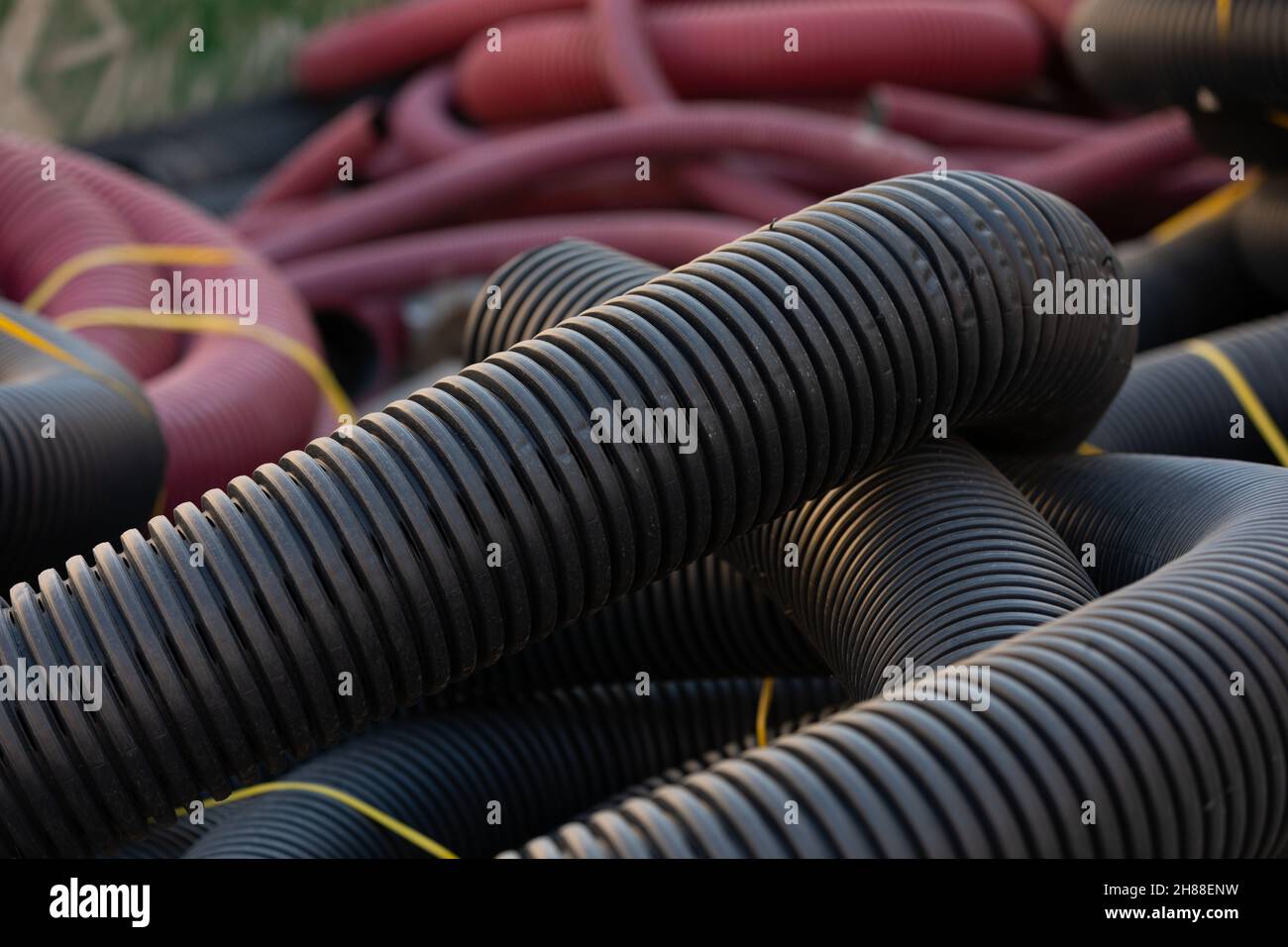 Picture of large diameter polypropylene pipes Stock Photo - Alamy