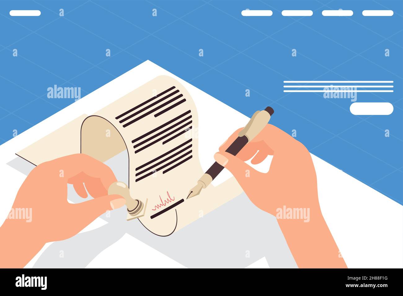hand signing and sealing document Stock Vector Image & Art - Alamy