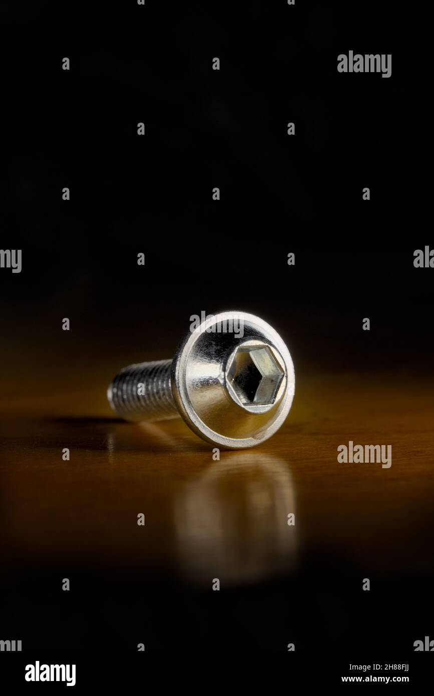 Flanged button head machine screw with hex drive for allen (alum) key ...