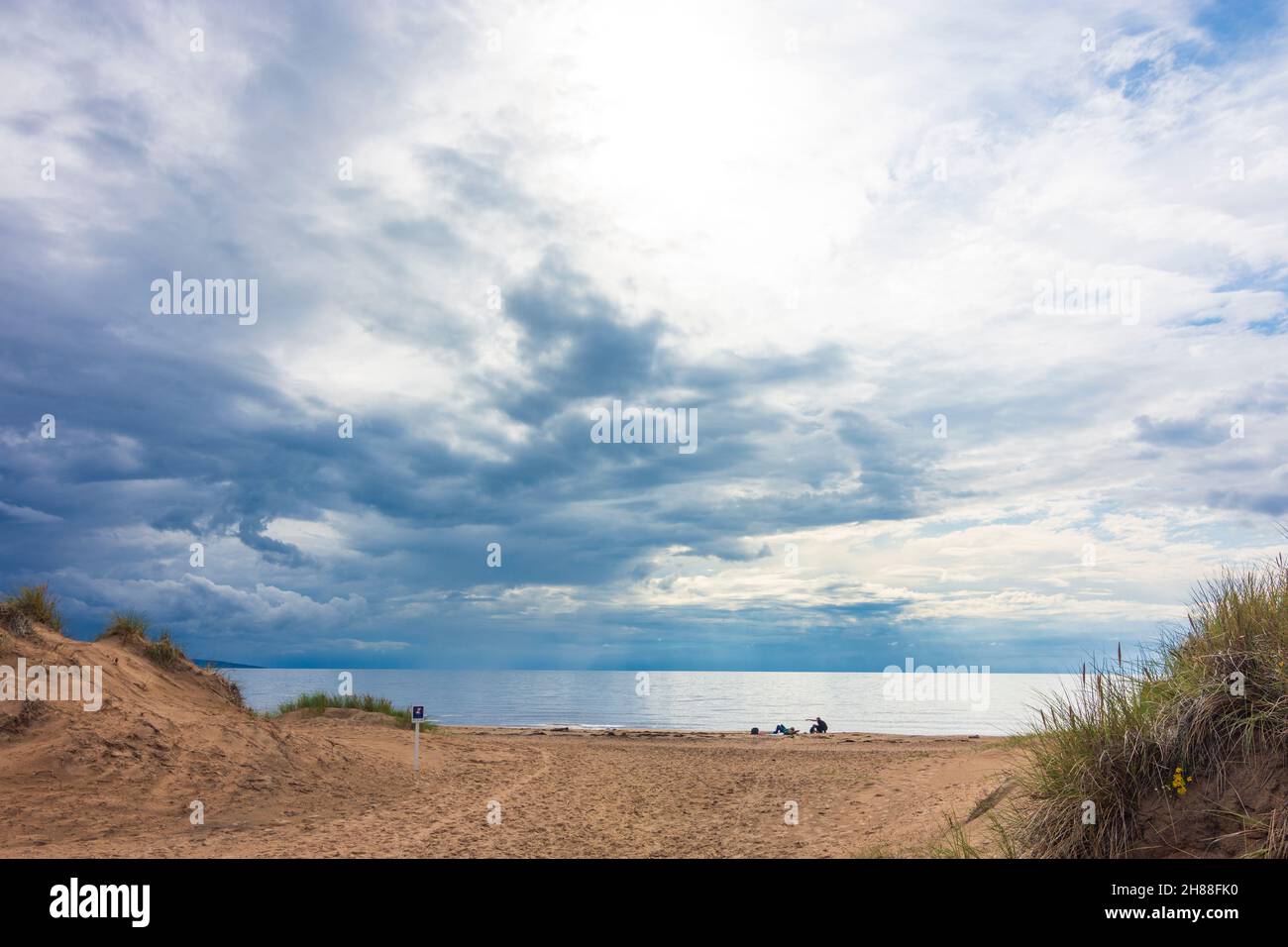 Halmstad: Laholmsbukten (Laholm Bay) at Kattegat sea area, beach, sand ...