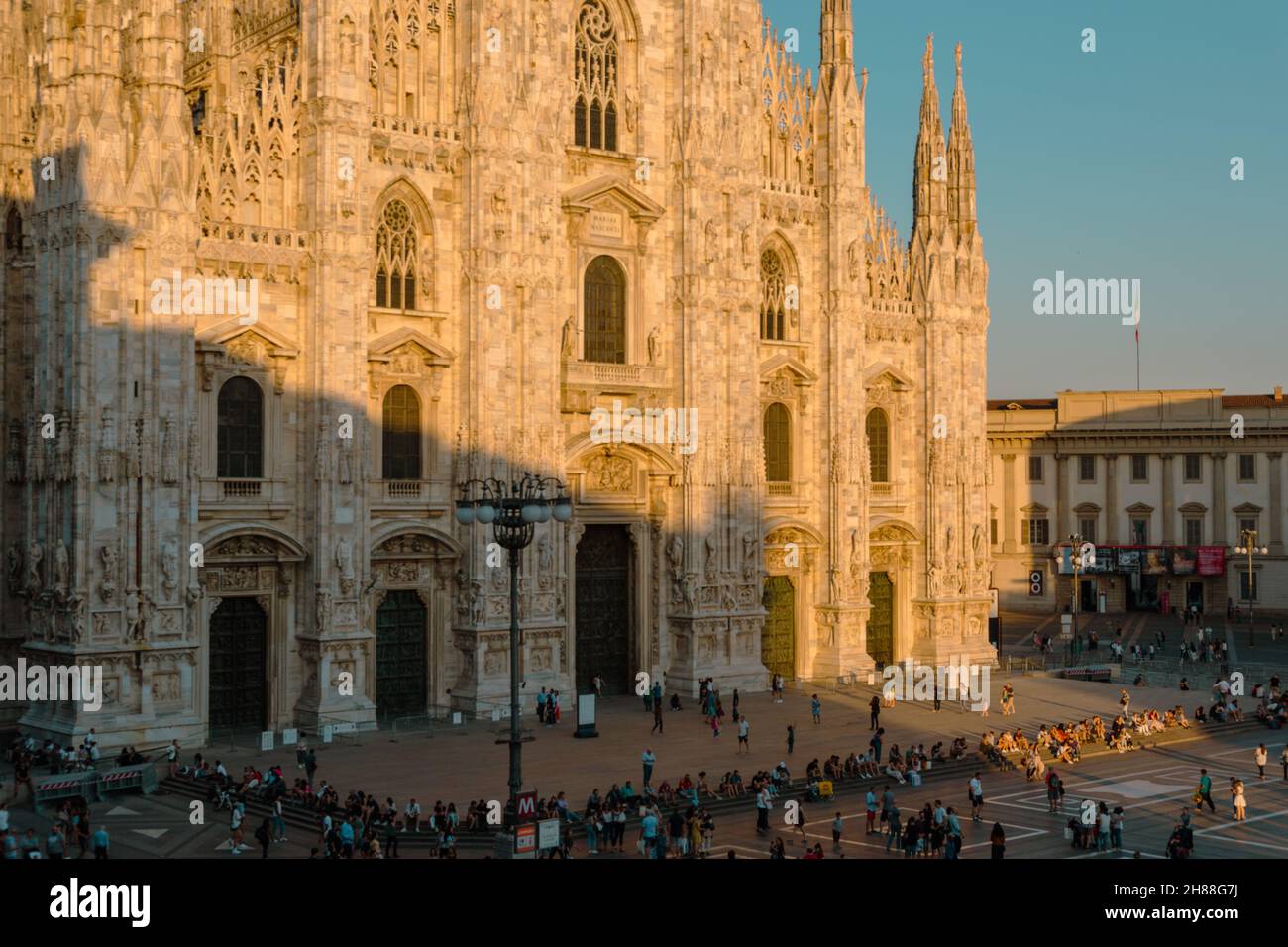 Piazza del Duomo or Duomo Square. Duomo di Milano Cathedral, Italy ...