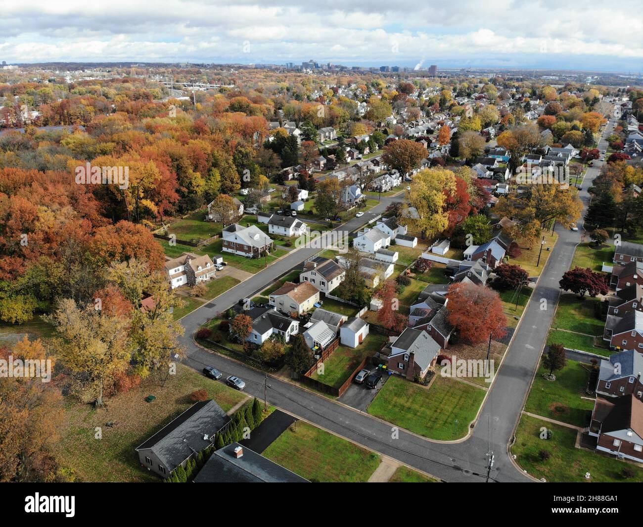 Newport, Delaware, U.S.A - November 11, 2021 - The aerial view of the ...