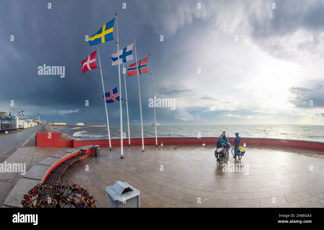 Helsingborg: flags of the nordic countries Iceland, Norway, Sweden ...